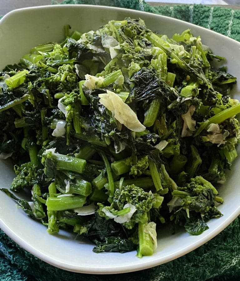 Sautéed Rapini (Broccoli Rabe with Garlic and Oil) - Mangia with Michele