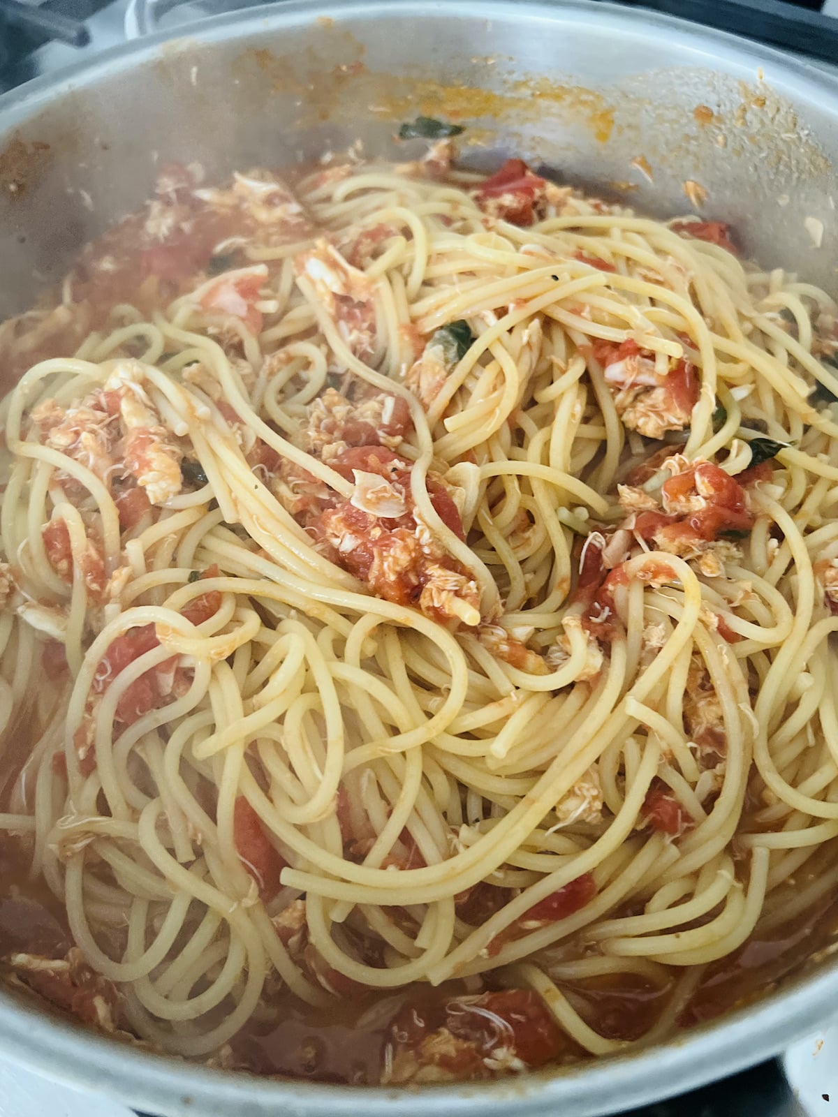 Easy Crab Pasta Sauce with Spaghetti - Mangia with Michele