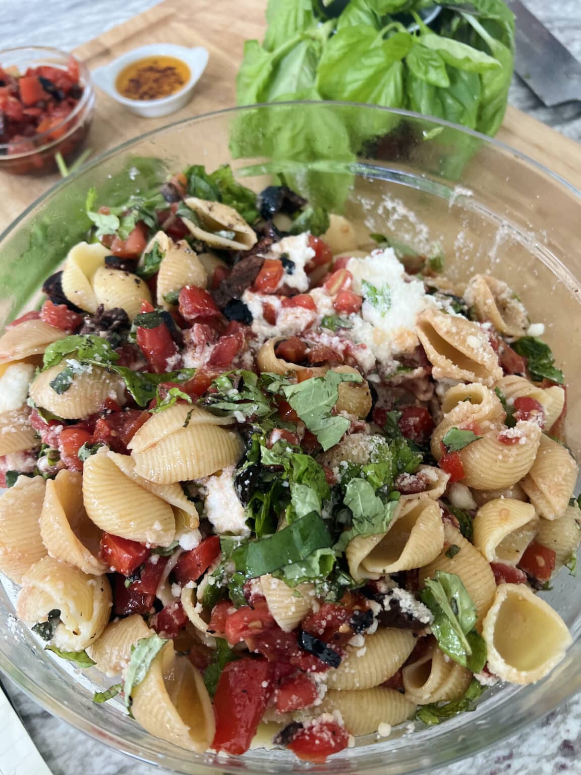 Pasta alla Checca ~ No Cook Tomato Sauce with Ricotta - Mangia with Michele