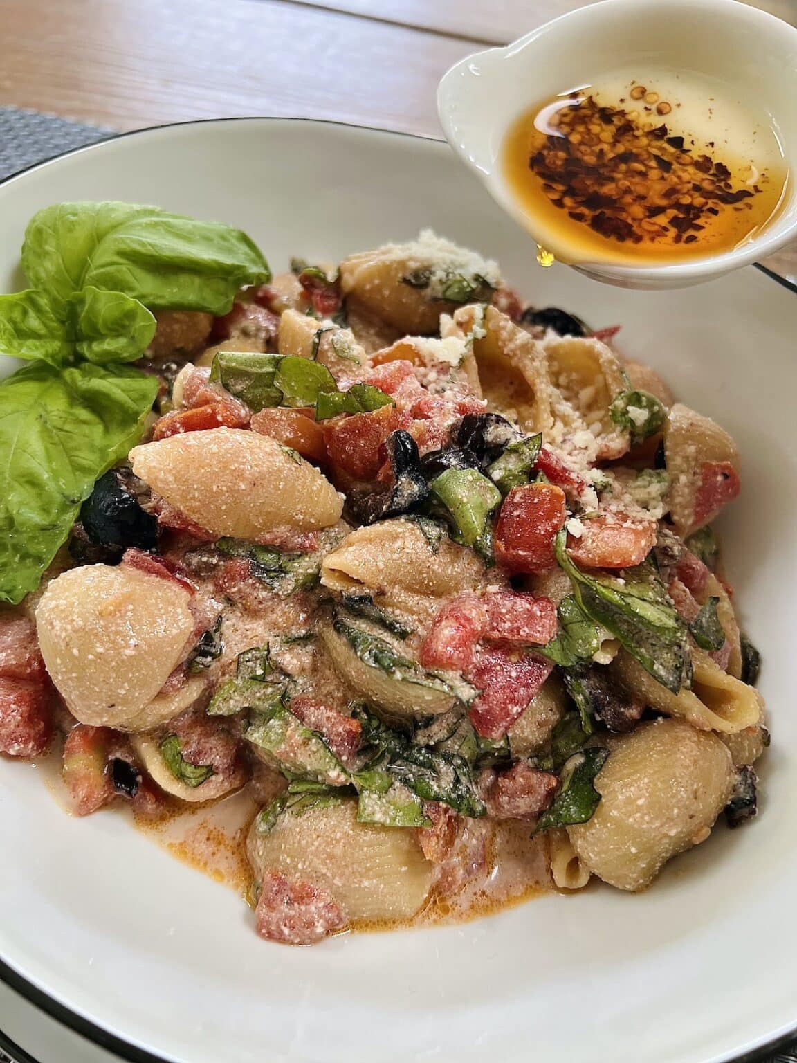 Pasta alla Checca ~ No Cook Tomato Sauce with Ricotta - Mangia with Michele