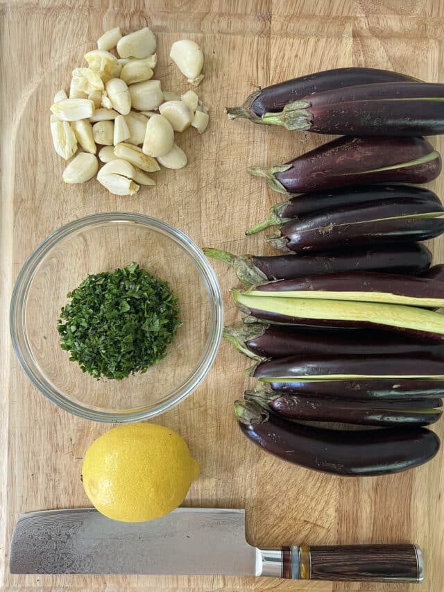 Roasted Baby Eggplant with Crispy Garlic and Herbs - Mangia with Michele