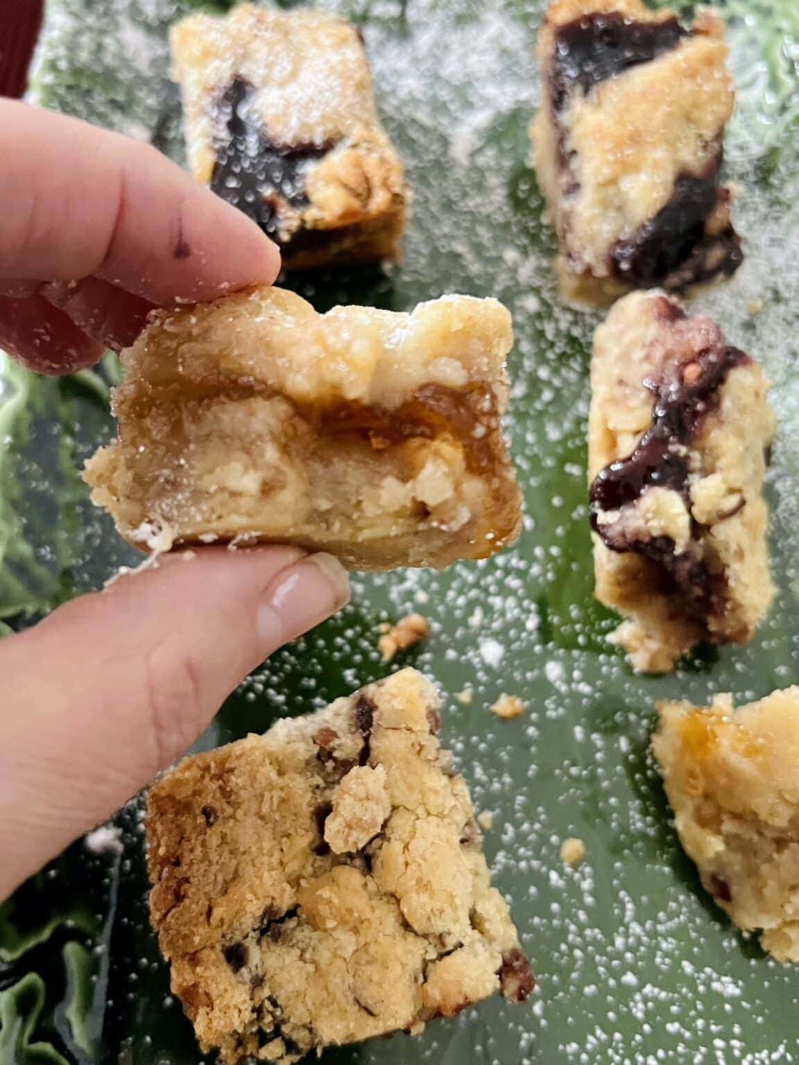 Czechoslovakian Cookies (Cookie Bars with Nuts and Jam)
