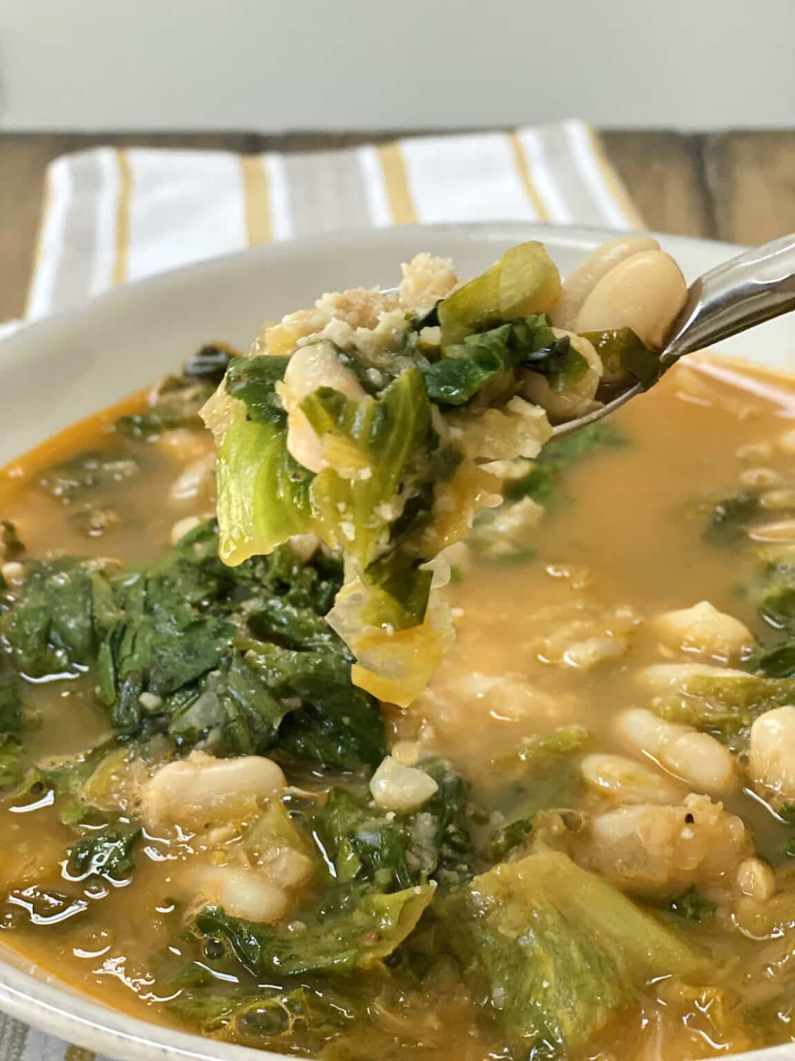 Escarole and White Bean Soup (One Pot) - Mangia with Michele