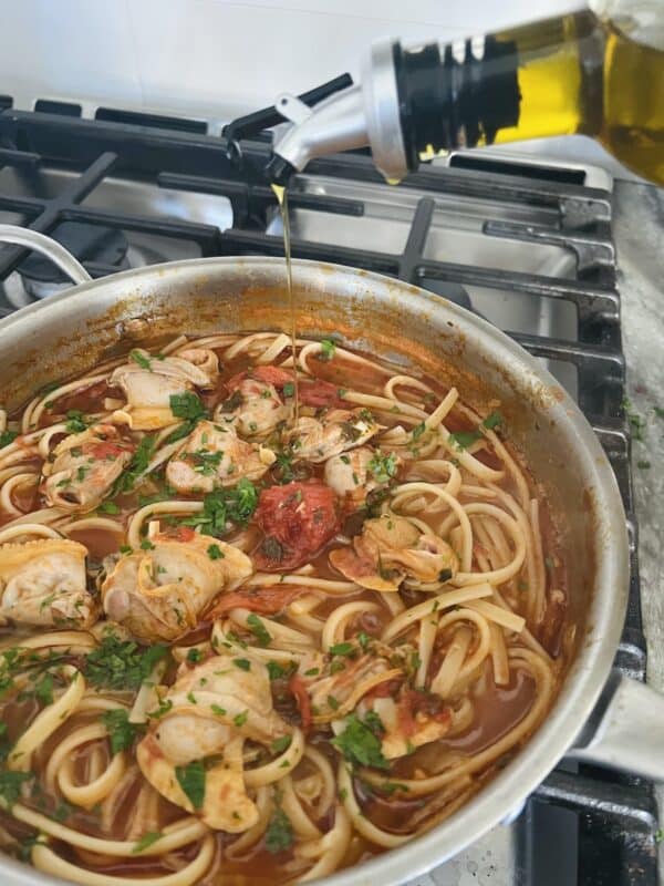Authentic Italian Red Clam Sauce with Linguine - Mangia with Michele