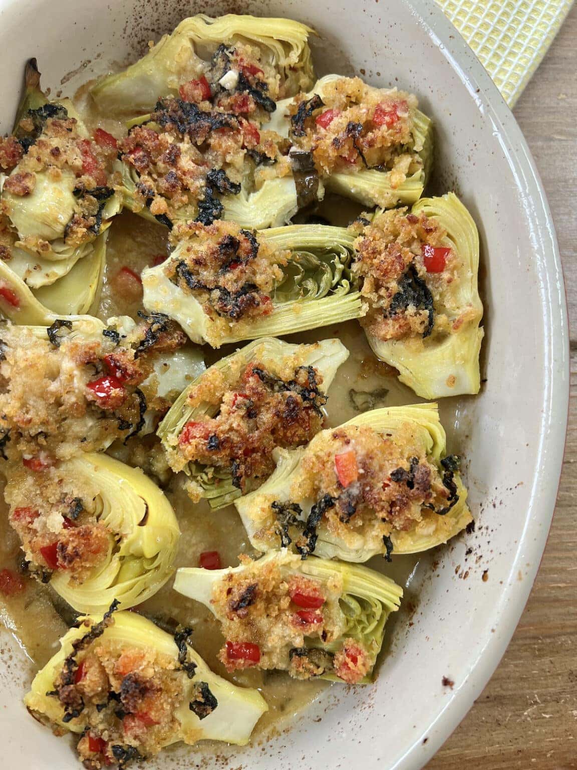 Italian Artichoke Hearts with Lemon Breadcrumbs (Baked)