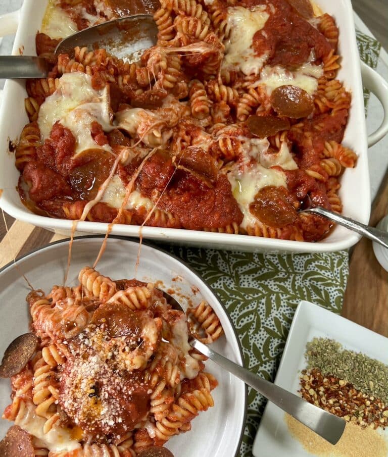 Pizzaiolo Pasta with Crispy Pepperoni (Easy & Fun!) - Mangia with Michele