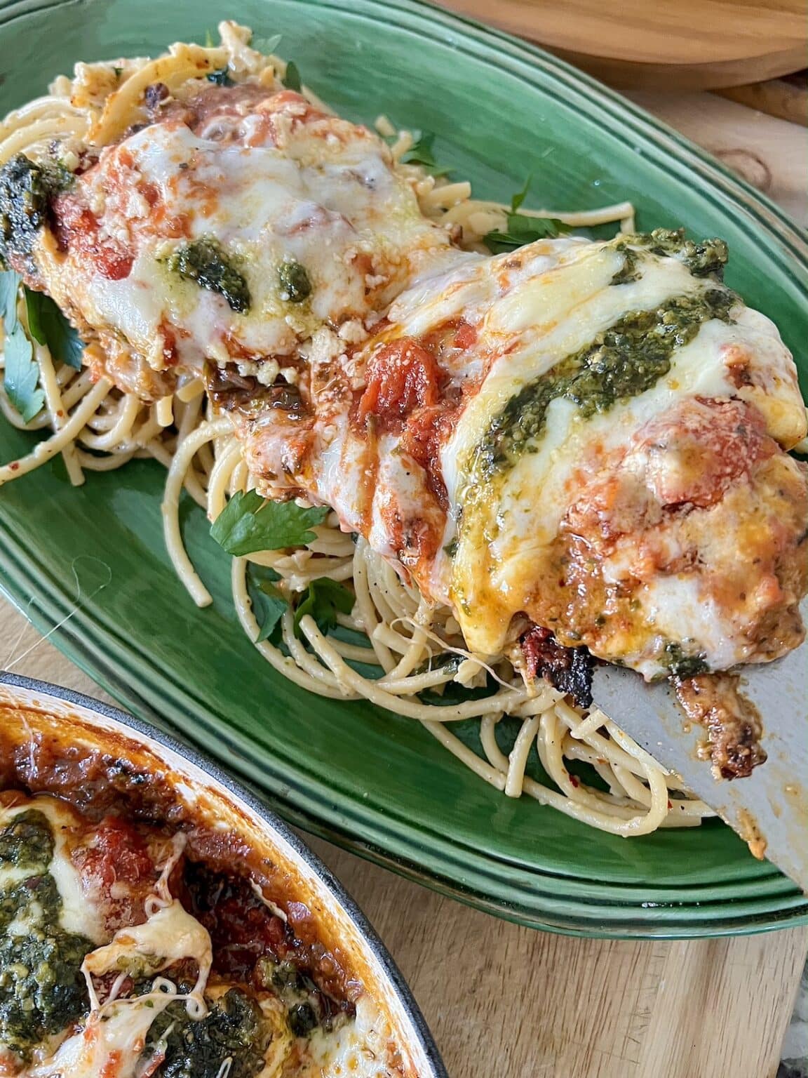 Chicken Parm with Pesto (Stovetop Recipe) - Mangia with Michele