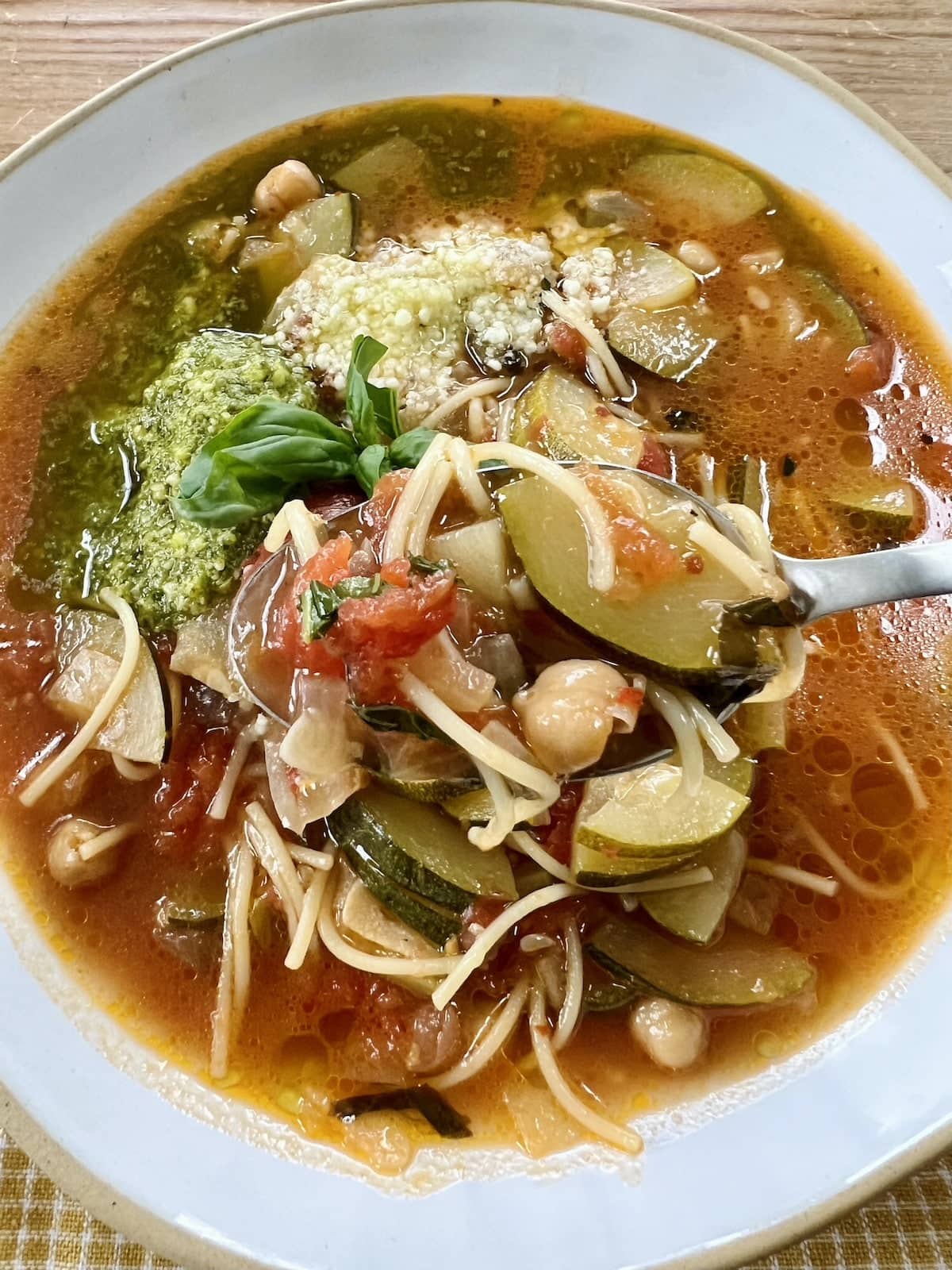 Italian Zucchini Soup with Chickpeas - Mangia with Michele