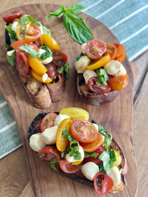 Bruschetta Caprese with Fresh Mozzarella and Tomato