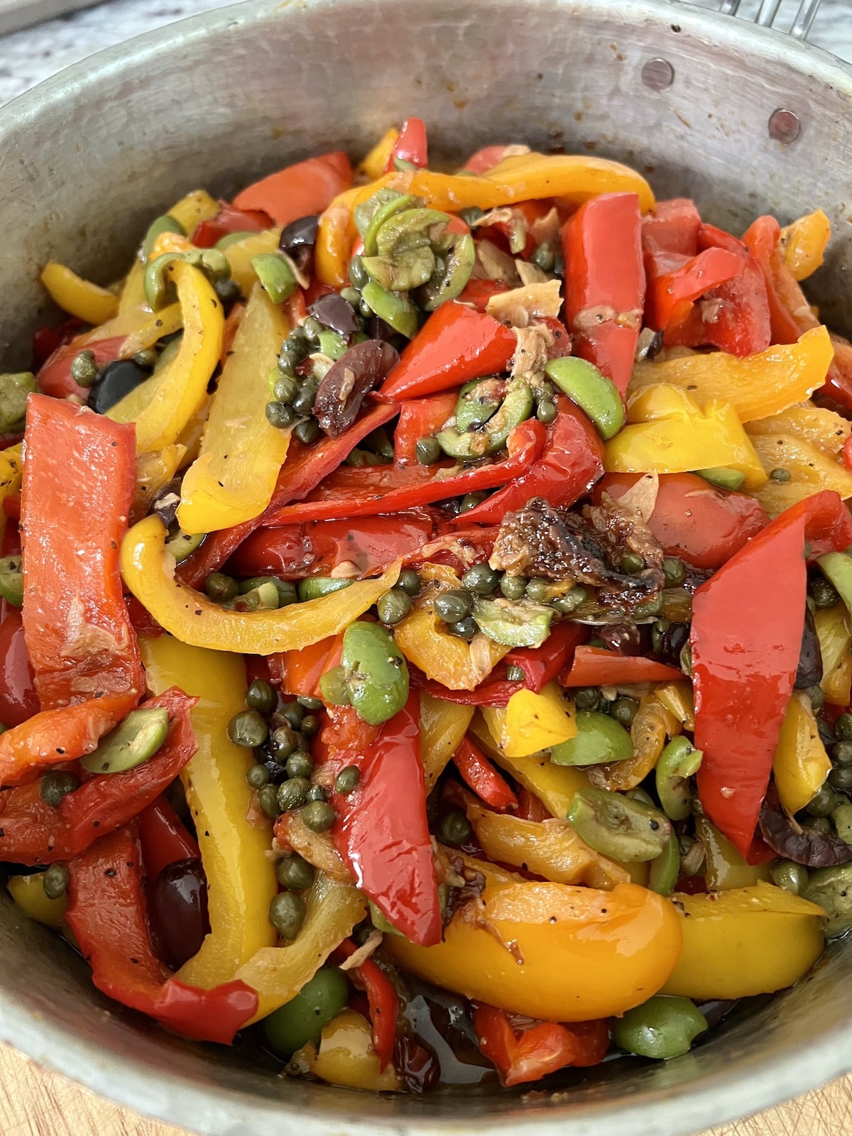 Peperonata ~ Italian Sautéed Bell Peppers with Olives and Capers