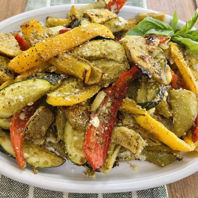 Pesto Roasted Vegetables (Very Easy) - Mangia with Michele
