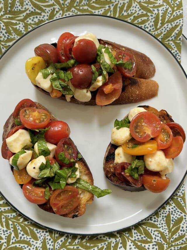 Bruschetta Caprese with Fresh Mozzarella and Tomato