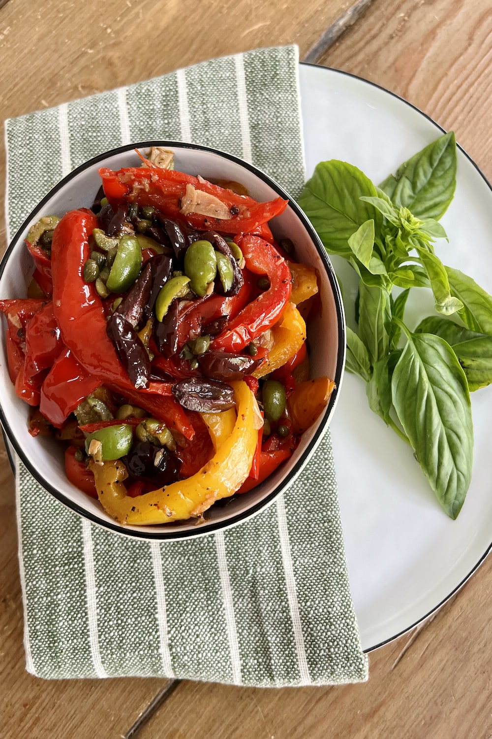 Peperonata ~ Italian Sautéed Bell Peppers with Olives and Capers