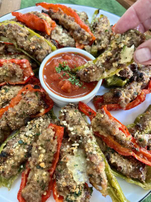 Stuffed Long Hots (Sausage & Cheese Stuffed Italian Hot Peppers)