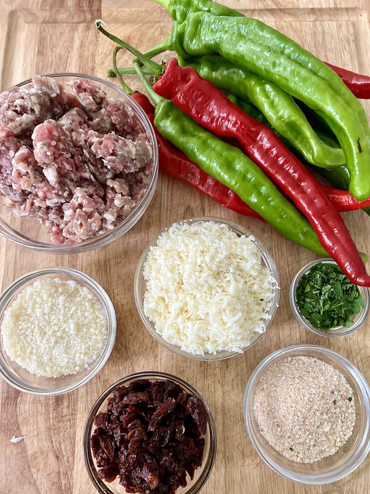 Stuffed Long Hots (Sausage & Cheese Stuffed Italian Hot Peppers)