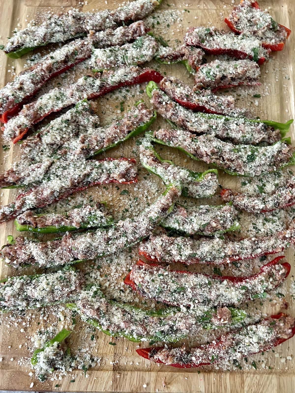 Stuffed Long Hots (Sausage & Cheese Stuffed Italian Hot Peppers)