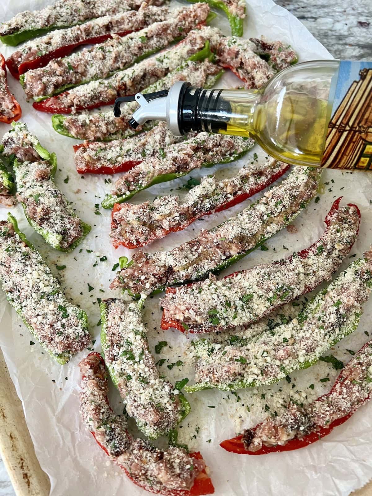 Stuffed Long Hots (Sausage & Cheese Stuffed Italian Hot Peppers)