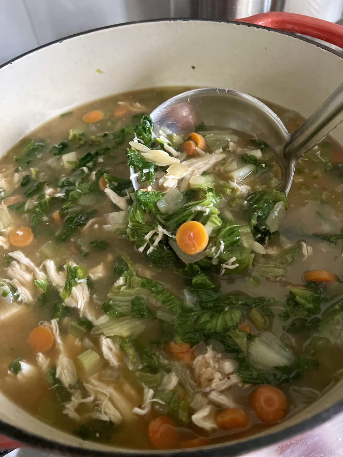 Chicken Escarole Soup with Orzo (Very Easy)