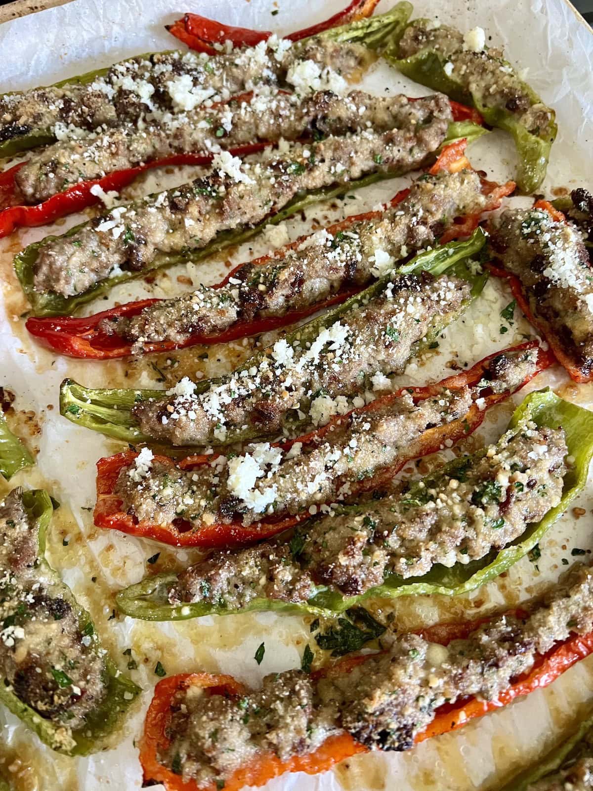 Stuffed Long Hots (Sausage & Cheese Stuffed Italian Hot Peppers)
