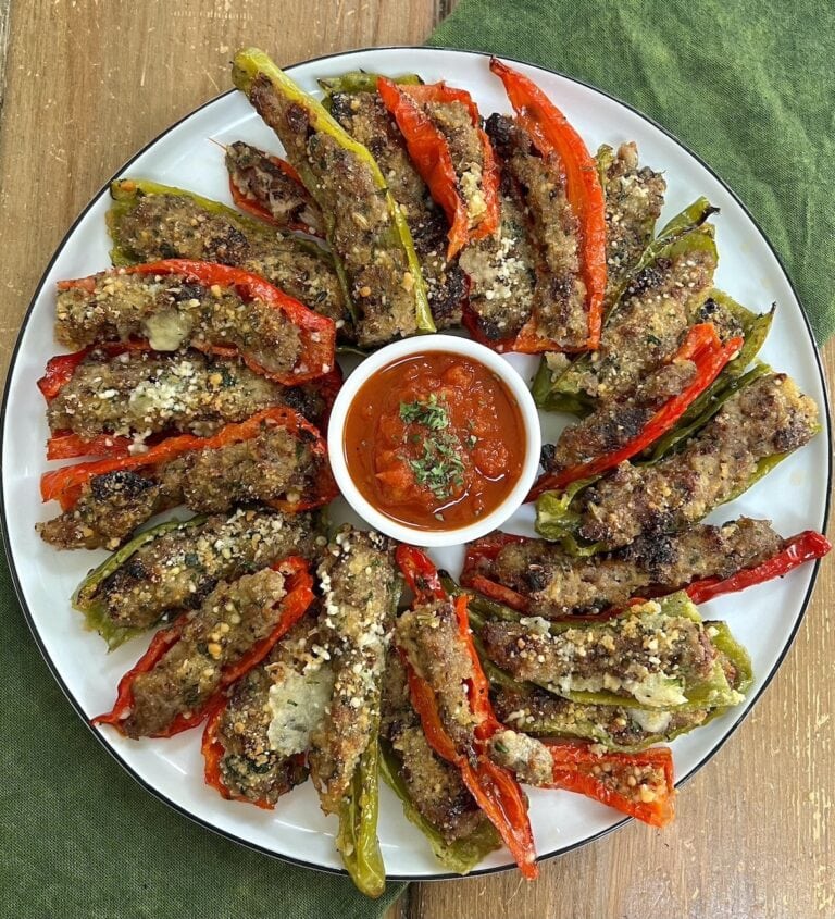 Stuffed Long Hots (Sausage & Cheese Stuffed Italian Hot Peppers)