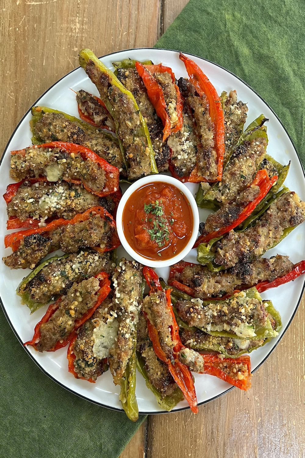 Stuffed Long Hots (Sausage & Cheese Stuffed Italian Hot Peppers)