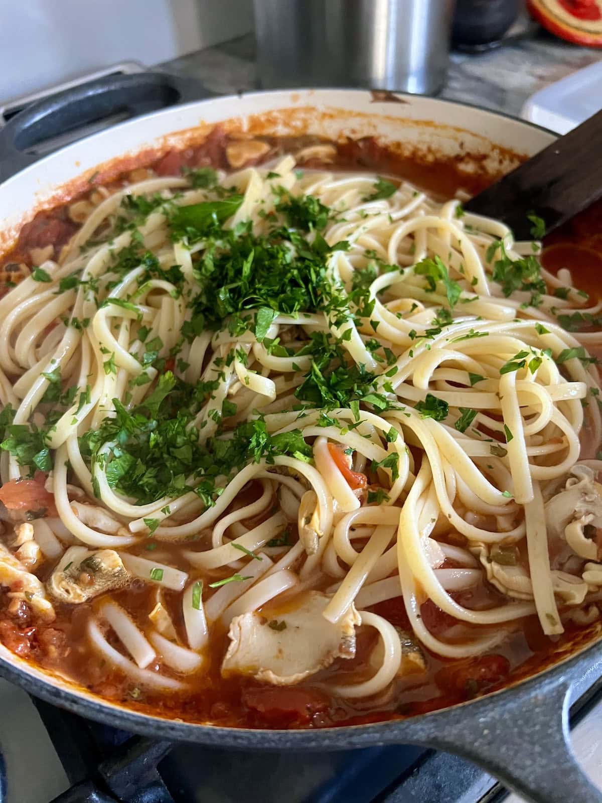 Scungilli Pasta in Spicy Marinara/Fra Diavolo (for Christmas Eve)