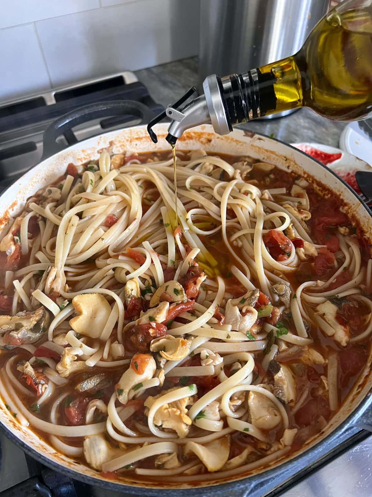 Scungilli Pasta in Spicy Marinara/Fra Diavolo (for Christmas Eve)