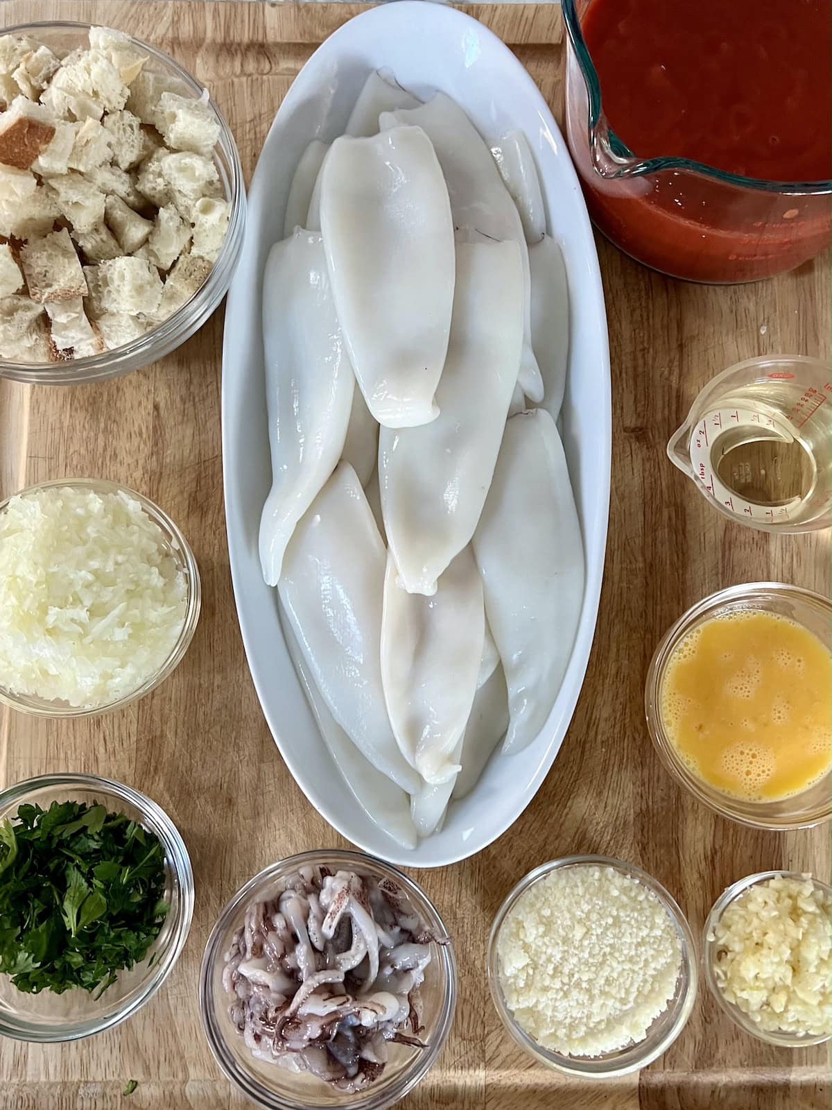 Stuffed Calamari in Tomato Sauce (Calamari Ripieni)