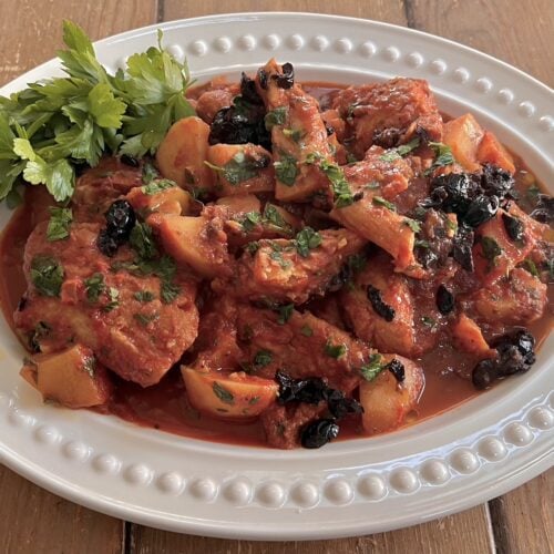 Baccala Livornese ~ Salt Cod in Tomato Sauce with Potatoes