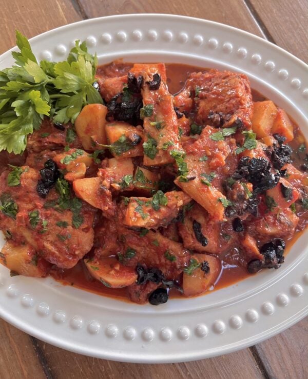 Baccala Livornese ~ Salt Cod in Tomato Sauce with Potatoes