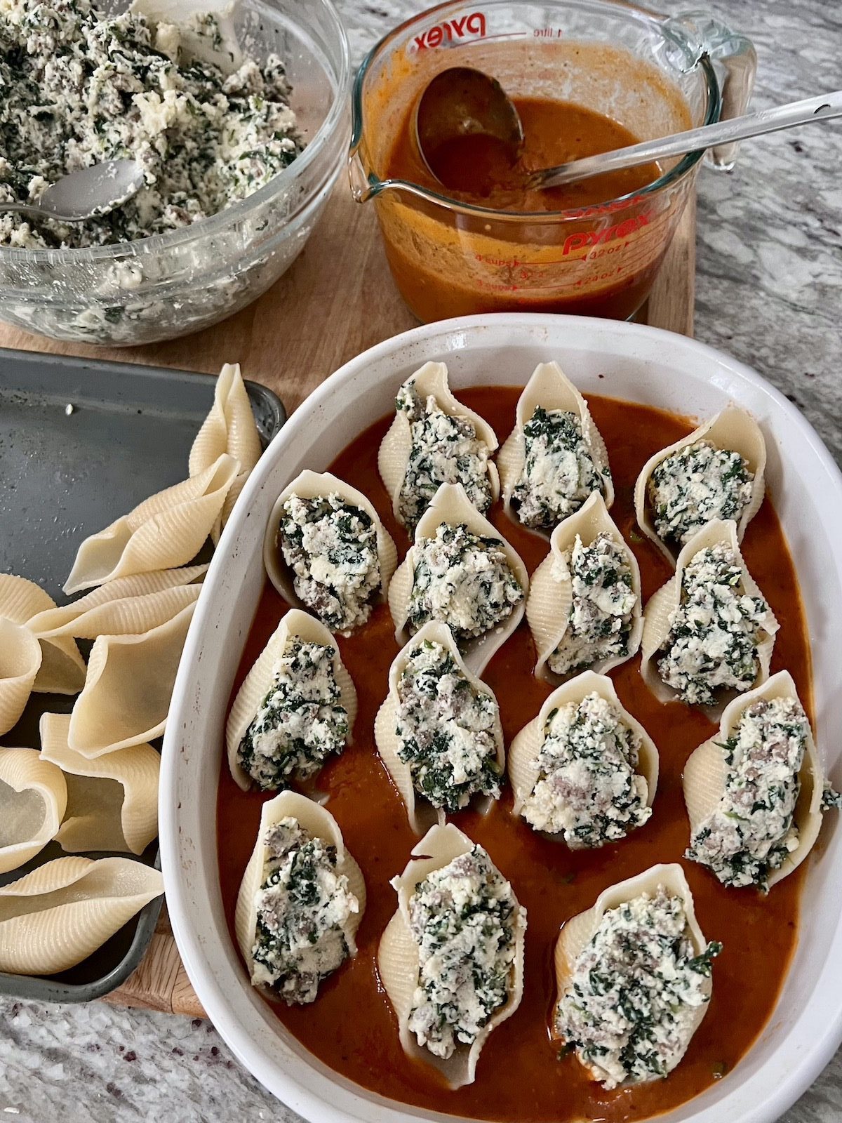Stuffed Shells with Meat and Ricotta - Mangia with Michele