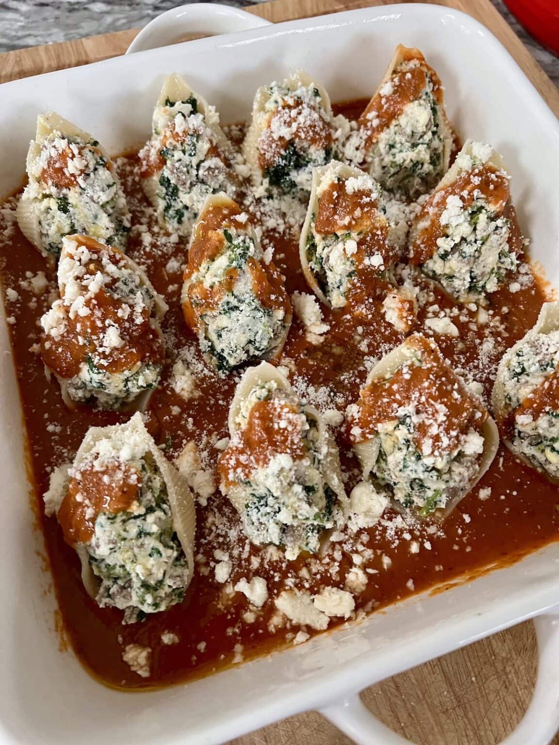 Stuffed Shells with Meat and Ricotta - Mangia with Michele