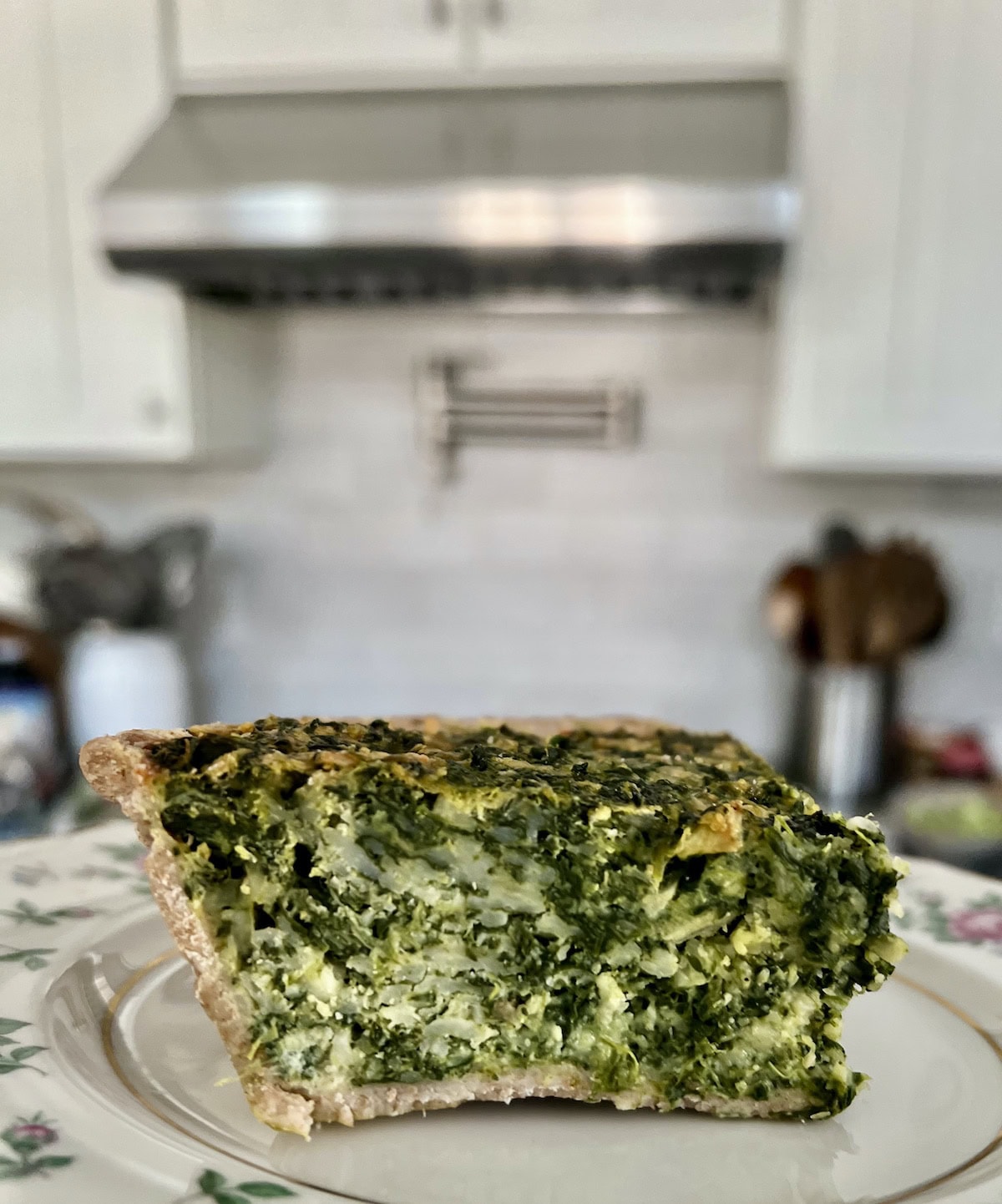 Easy Spinach Swiss Quiche with Frozen Pie Crust - Mangia with Michele