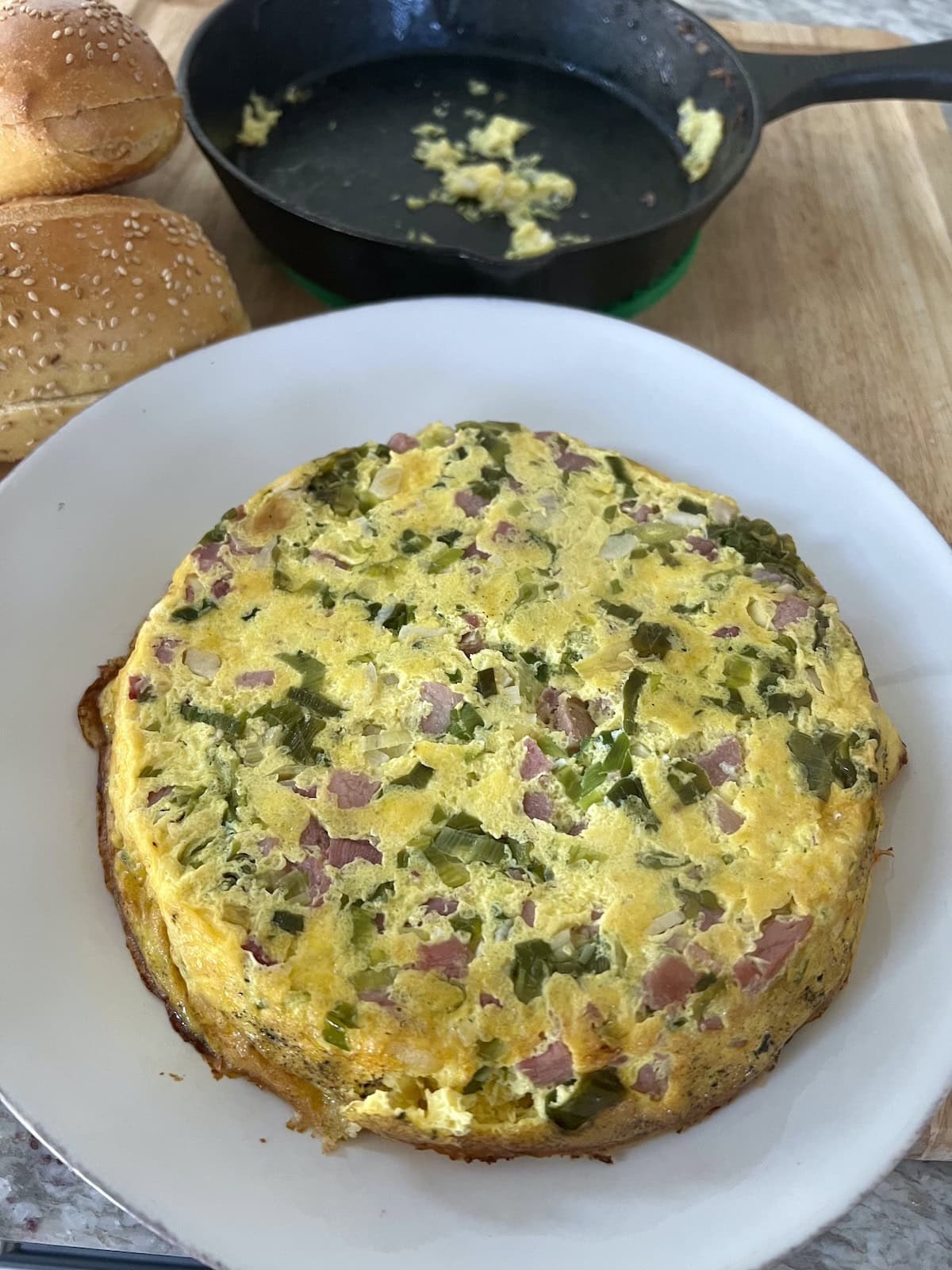 Easy Ham And Cheese Frittata (Great with Leftovers!