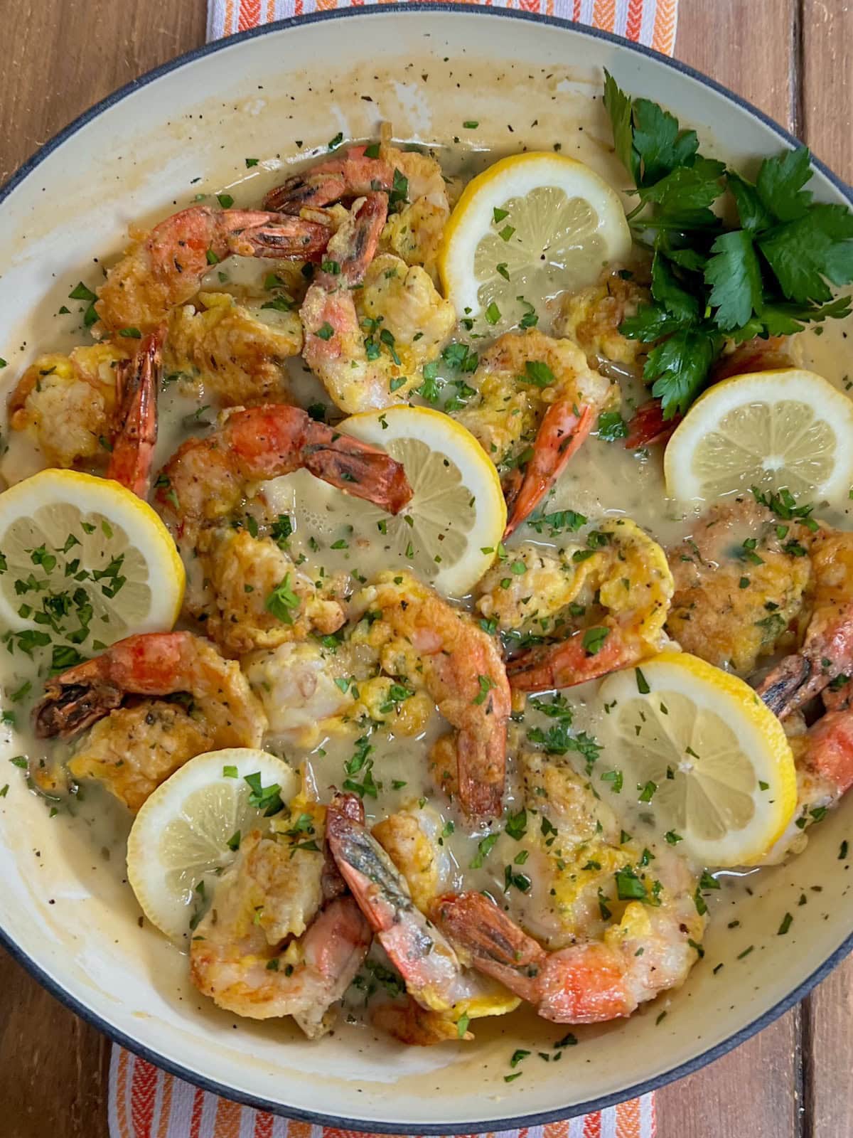 Shrimp Francese (Lemon Butter Shrimp with White Wine)
