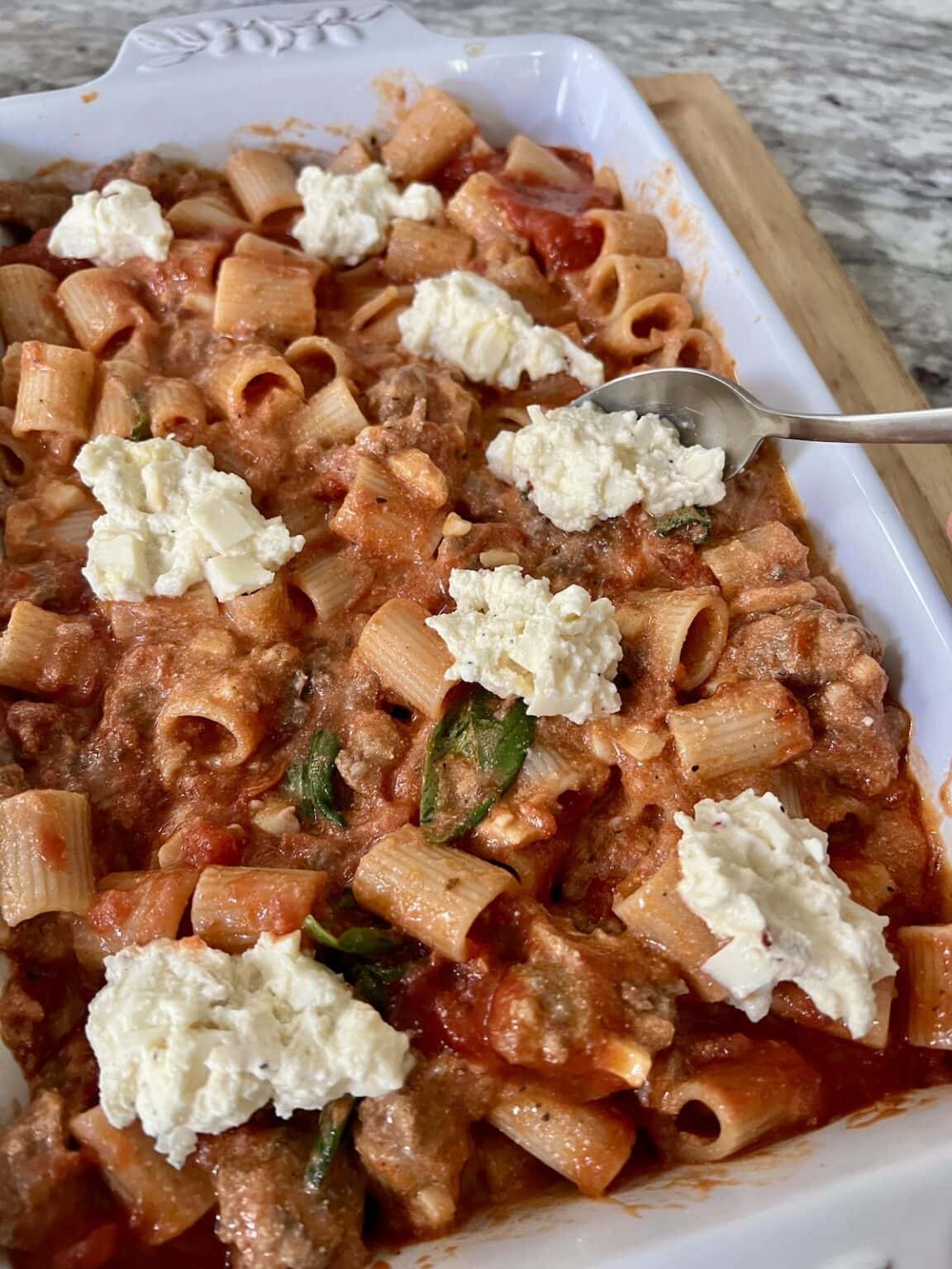 Easy Rigatoni al Forno with Sausage & Beef - Perfect for Holidays!