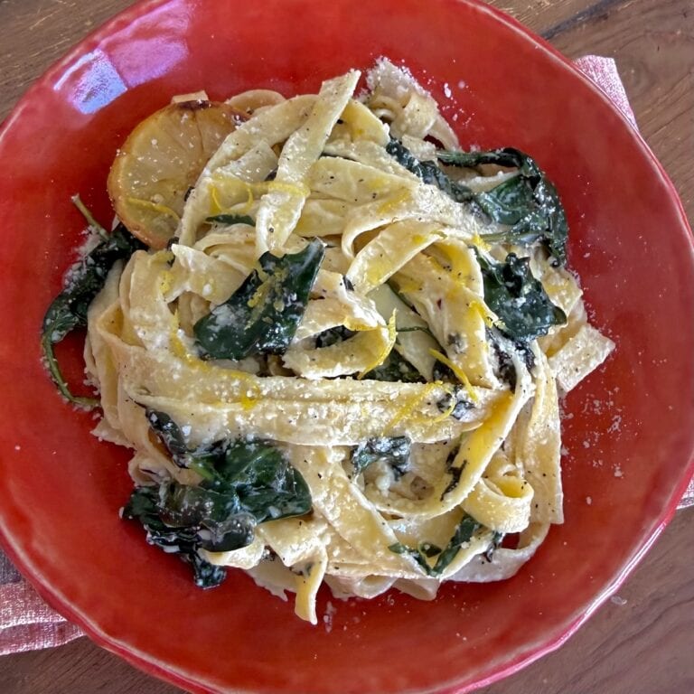 Tagliatelle al Limone ~ Lemon Pasta with Spinach in 20 Minutes!